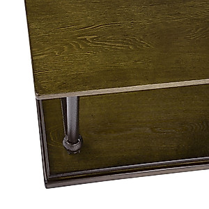 Gualiy Coffee Table with Bottom Shelf in Brown & Black, Modern End Tables, 47.20" L x 23.60" W x 16.90" H