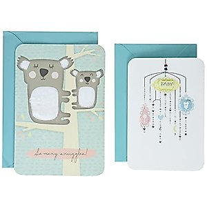 Hallmark Pack of 2 Baby Shower Cards (Gender Neutral Koalas and Mobile), 899RZC1038
