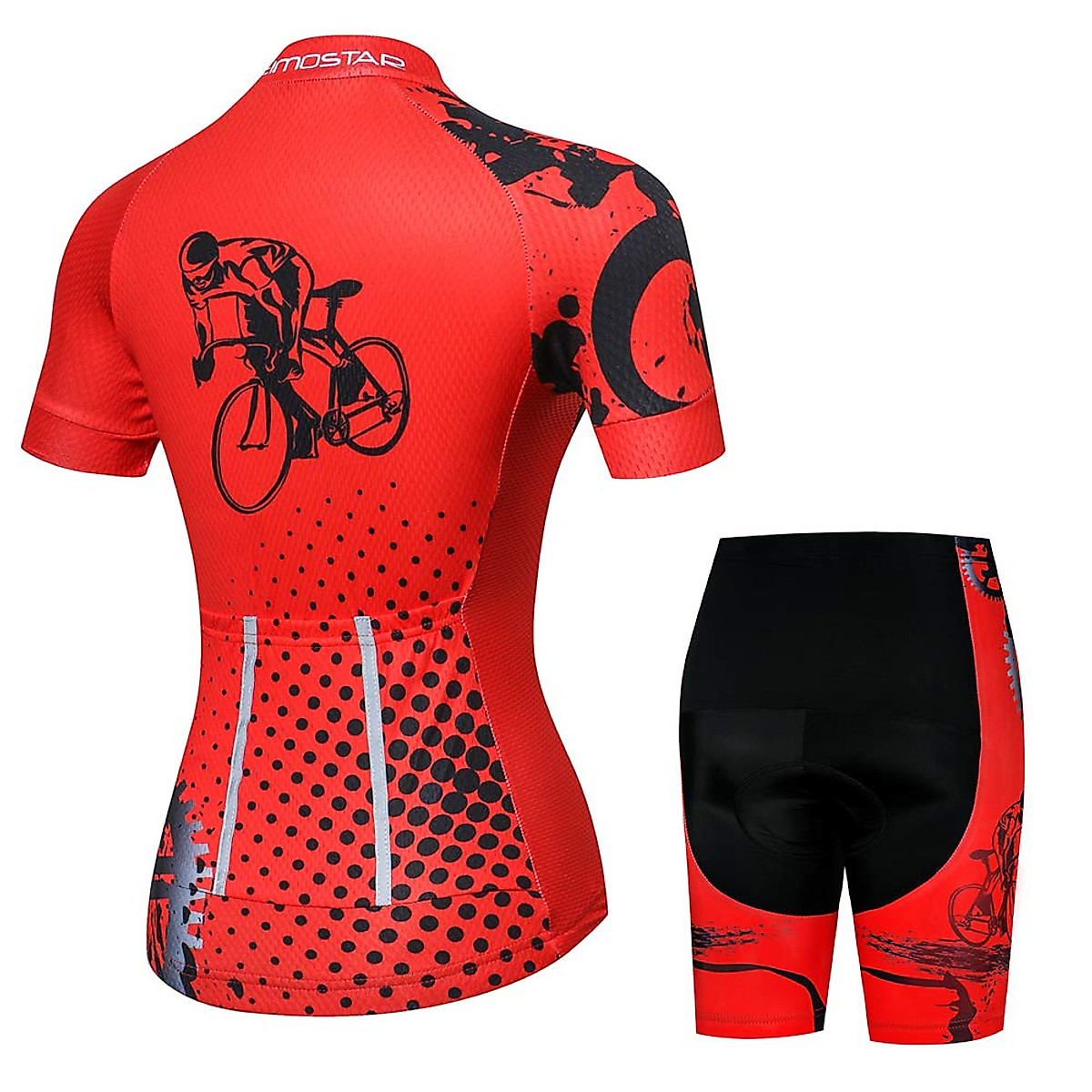 Women's Short Sleeve Cycling Jersey Set Road Bike Shirt Shorts with 3D Padded XL