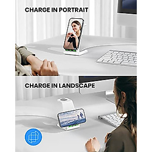 Wireless Charging Stand, GEEKERA 3 in 1 Wireless Charger Dock Station for iPhone 14 Pro Max/14 Pro/14 Plus/13/12/11/X/8 Series, Apple Watch Ultra/SE/8/7/6/5/4/3/2, AirPods Pro/3, Samsung Qi Phones