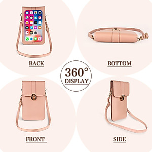 Toniker PU Leather Multi Pocket Casual Small Crossbody Bag Cell Phone Purse Wallet for Women