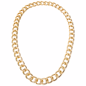 Hoedia Gold Chain for Men/Women, Gold Plated Chunky Necklace-20MM Width Big Rope Feel Real, Solid Fake Gold Chain Necklace for Party, Hip Hop Rapper Style, 80s 90s Custome, 32 Inches