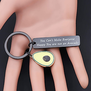 ENSIANTH Funny Avocado Gift You Can’t Make Everyone Happy You Are Not An Avocado Keychain Best Friend Gift (Avocado Keychain black)
