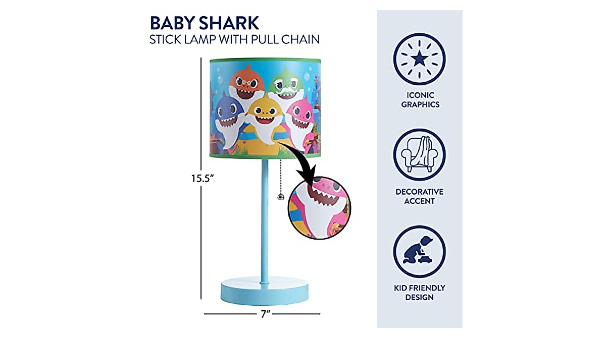 Baby Shark Stick Table Lamp for Kids - Fun & Functional