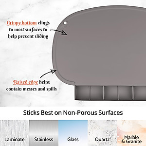 Silicone Placemat with Food Catching Pockets for Baby & Kid, Food Grade Silicone Non-Slip Toddler Food Place Mats with Raised Edges for Dining Table (Tradewinds)