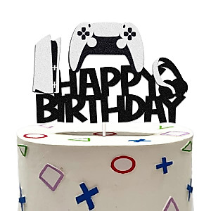 Video Game Cake Toppers Game Cake Decoration with Glitter Game for Video Game themed Party