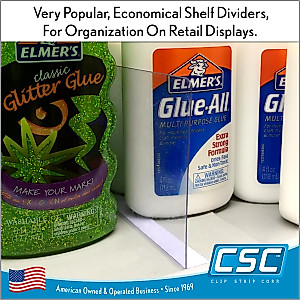 Clip Strip 3" x 17-9/16" Shelf Divider, SD-3018, Pack of 50 Corp