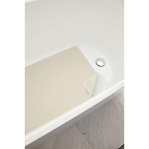 Rubbermaid Commercial Products Bath Tub and Shower Mat, Safti-Grip Non-Slip Bathroom Mat for Shower/Bathtub with Suction Cups, Machine Washable, 28-Inch X 16-Inch, Large, White
