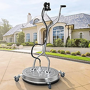 YITAHOME Pressure Washer Surface Cleaner, 20" Dual Handle with 4 Nozzles, High Pressure Cleaner for Driveways, Sidewalks, Patios, Decks Stainless Steel Housing & 3/8" Quick Connector, Max 4500 PSI