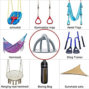 Kesen 2Pcs Wall And Ceiling Mount Bracket For Aerial Yoga Suspension Straps Gymnastic Rings Swings Hammock Resistance Band Battle Rope Mount