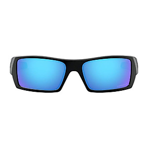 Oakley Gascan Sunglasses (Matte Black Frame, Prizm Sapphire Polarized Lens) with Country Flag Microbag