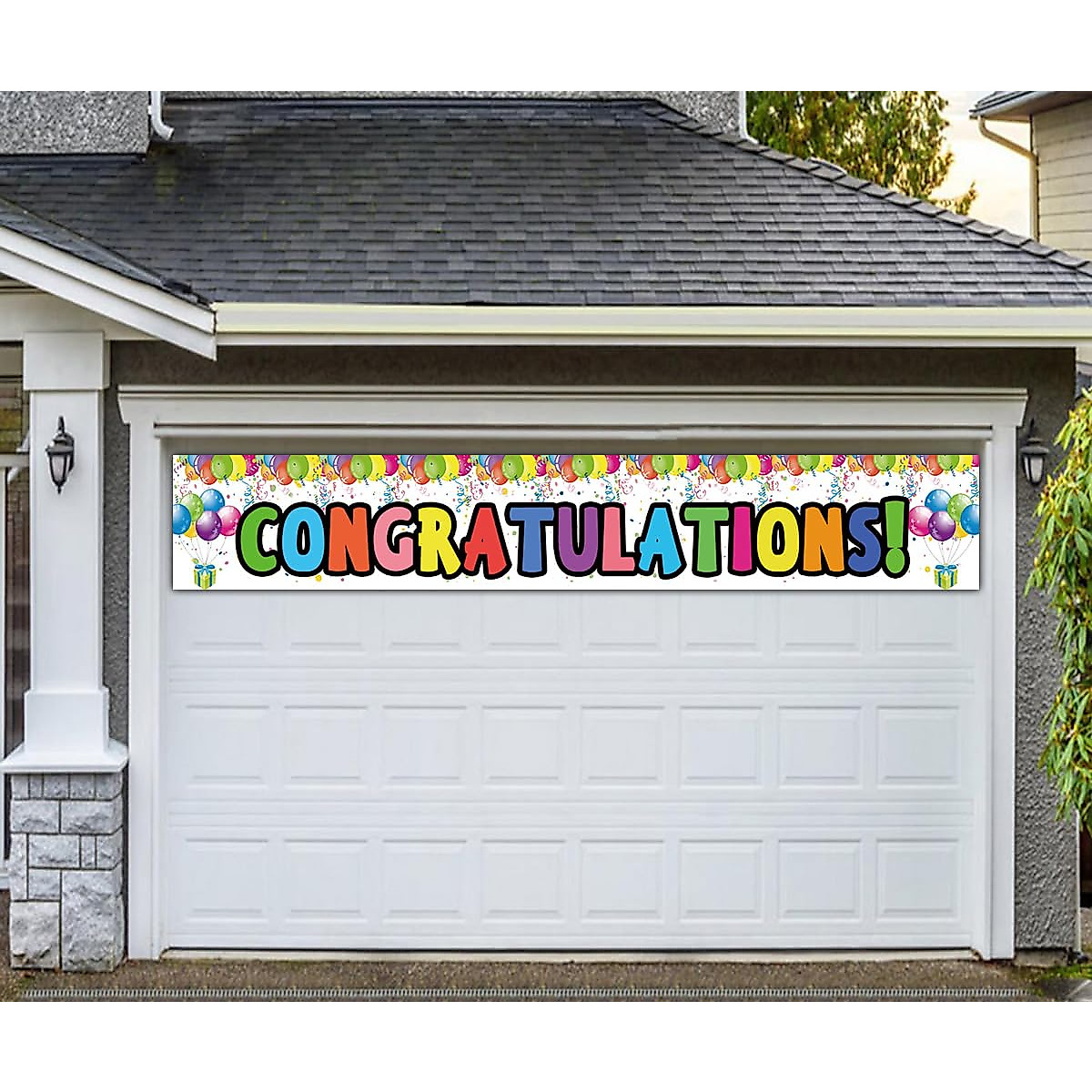 Large Congratulations Banner, 2024 Graduation Congrats Banner, Birthday Engagement Wedding Baby Shower Retirement Job Promotion Party Supplies Decorations (9.8 x 1.6 feet)