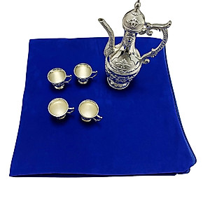 Silver Storage Zippered Bags 18"x18", Velvet Fabric Blue Anti Tarnish Silver Jewelry Storage Bag for Silver Storage, Resistant Jewelry Flatware, Silverplate, Silver Storage Silver Protection