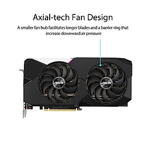 ASUS Dual NVIDIA GeForce RTX 3070 OC Edition Gaming Graphics Card (PCIe 4.0, 8GB GDDR6 Memory, HDMI 2.1, DisplayPort 1.4a, Axial-tech Fan Design, Dual BIOS, Protective Backplate, GPU Tweak II)