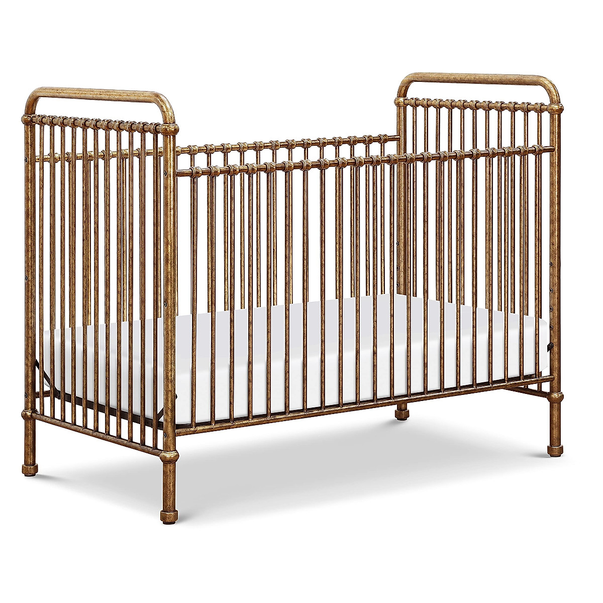 NAMESAKE Abigail 3-in-1 Convertible Baby Crib (Gold) - GREENGUARD Gold Certified - Convertible Crib to Toddler Bed and Daybed - Baby Bed w/ 4 Adjustable Heights - Vintage Baby Crib Convertible