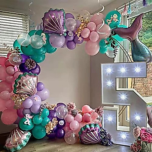 DUILE Mermaid Balloon Garland Arch Kit Mermaid Balloons for Girl Metallic Balloons Mermaid Birthday Party Decorations Mermaid Tail Balloons Baby Shower Party Supplies