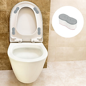 uxcell 5 Pcs Toilet Seat Bumper Kit, 18mm Thickness Bidet Bumpers Pads Rubber Curved Seat Spacer Replacement with Strong Adhesive for Toilet Cover