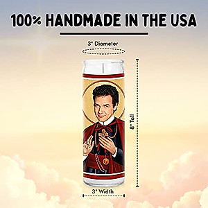 Norm Celebrity Prayer Candle - Comedian Funny Saint Candle - 8 inch Glass Prayer Pop Culture Votive - 100% Handmade in USA - Funny Celeb Novelty Actor TV Show Movie Gift