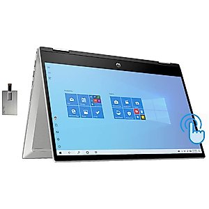 2020 HP Pavilion x360 2-in-1 14" HD Touchscreen Laptop Computer, 11th Gen Intel Core i3-1115G4, 8GB RAM, 128GB PCIe SSD, B&O Audio, HD Webcam, Intel UHD Graphics, Win10, Silver, 32GB SnowBell USB Card