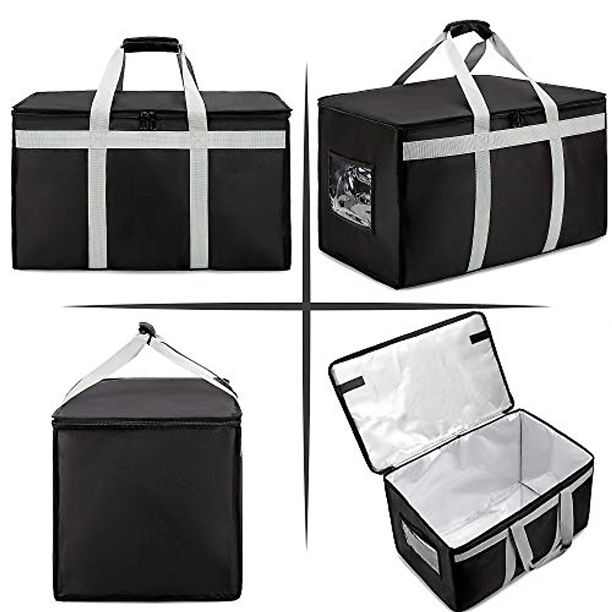 DERABY Insulated Delivery Bag Carrier XXXL 23"x15"x14" Commercial Grade