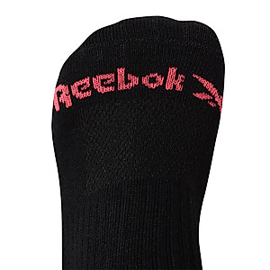 Reebok Women's Athletic Socks - Performance Low Cut Socks (6 Pack), Size 4-10, All Black