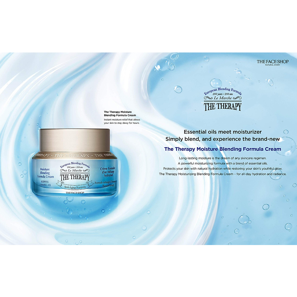 The Face Shop The Therapy Royalmade Water Cream | Anti-Aging, Anti-Dryness Effects & Intense Hydration from A Balanced Formula Of Water & Oil | Anti-Aging Moisture Formula, 1.69 Fl Oz