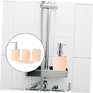 Zerodeko 1 Set Bathroom Set Bathroom Accessories Set Toothbrush Holder White Accessories Plastic Hand Soap Dispenser New Apartment Essentials Vanity Countertop Accessory Bathroom Soap Tray