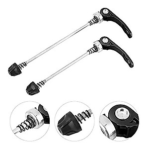 Jiawu Quick Release Skewer, High Strength Heavy Duty Quick Release Skewer Set CNC Machined for Road(Black)