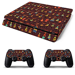 African Women Funny Sticker Skin Protector Full Print Slim Decal Covers for PS-4 Slim/PS-4 Pro Console & 2 Controller