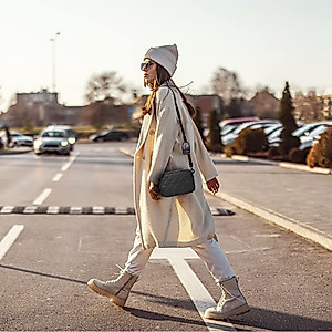 AOCINA Small Coin Purse Crossbody Bags with Coin Pouch for Women Soft Leather Quilted Hobo Purses 2 Size Bags(Olive Green)