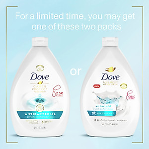Dove Antibacterial Hand Wash Care & Protect Pack of 3 Protects Skin from Dryness, Moisturizers More Than The Leading Ordinary Hand Soap, 34 oz