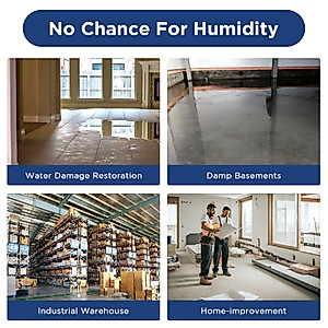 RINKMO 296 Pint Commercial Dehumidifier 37 Gallons Industrial Water Damage Restoration Dehumidifier with Water Reservoir and Drain Hose for Basements, 5-Year Warranty