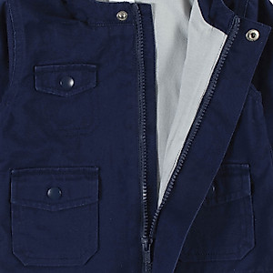 Gerber Baby Hooded Cotton Twill Utility Jacket, Navy, 18 Months