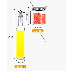 ygqzm Glass Spice Container Salt and Pepper Shakers Spray Oil Bottle Spice Rack Organizer