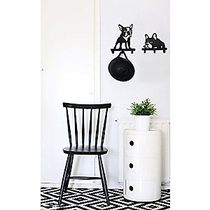 YOURNELO Cute Ironwork Puppy French Bulldog Dog Art Wall Mounted Decorative Coat Rack Hooks (A1)