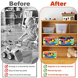 5 Packs Clear Toy Storage Bags, 9.4 x 6.5 x 5.5 Inch Clear PVC Toy Storage Bags with Zipper Reusable Waterproof Toy Storage Organizer Pouch for Board Games Building Blocks Toys and Books