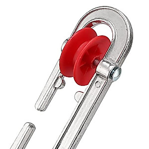 KEILEOHO 4 Pack Clothesline Spreader, Aluminum Clothesline Spreader Plastic Wheel Splitter Pulley Separator Accessories Clothesline Tool for Long Clotheslines, Silver