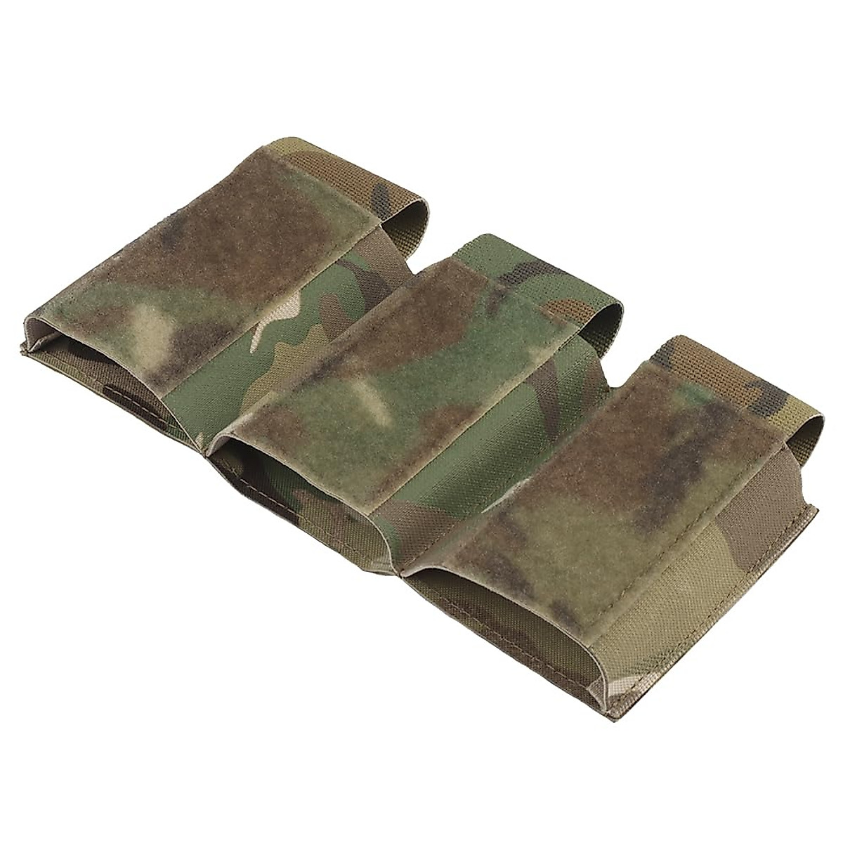 Elastic Triple Magazine Pouch Kangaroo Mag Holster 5.56/ M4/M16 Magazines Holder Pocket with with Quick Release Insert Cip Set (CAMO)