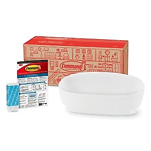 Command Shower Caddy with 4 Water Resistant Command Strips, Holds up to 6.5 lb, 11.46" x 4.66" x 4.82" Damage Free Bathroom Organization, Proven to Hold Better Than Suction Cups