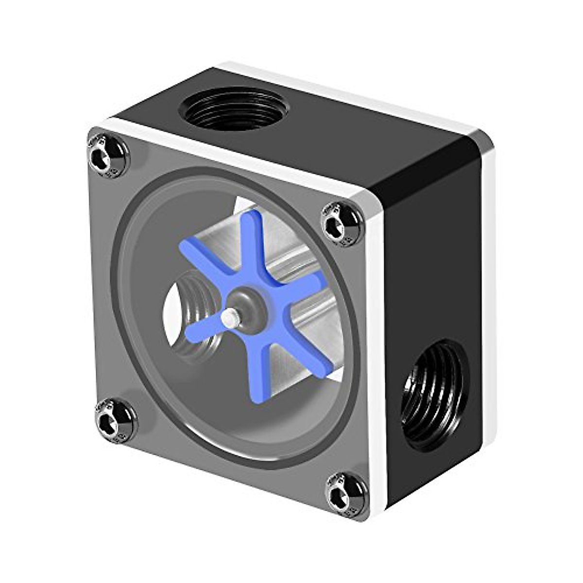 Fosa Meter Indicator, G1/4 Threaded 6 Impeller 3 Ways for PC Computer Water Cooling System