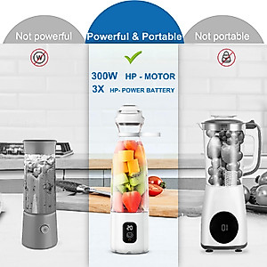 Portable Blender for Shakes and Smoothies, 300W Powerful Blender Smoothie Maker, 3X More Power than Mini Travel Blender, Strong Enough to Crush Ice, Fruits|OUSMIN Blender BravoS(4th Gen-Basic Version)