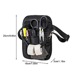 Nurse Fanny Pack with Stethoscope Holder, Nursing Bags for Nurses Work Multi Compartment, Nursing Essentials for Nurses (Black)