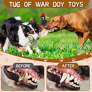 Calibonbon Pet Tug-of-War Toy with Squeaker – Durable Chicken-Shaped Dog Toy for Medium to Large Breeds, Rope Design for Interactive Play, Built-in Squeaker for Extra Fun