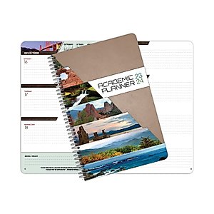 Dated High School Student Planner 2023-2024 Academic School Year, Small (5.5" by 8.5") Block Style Datebook with Campus Cover