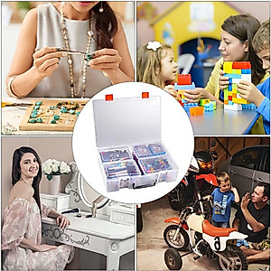 Chemlliy Portable Plastic Storage Box, Art & Craft Organizer with Handle, Clear Storage Bins Container for Organizing Tool, Craft, Bead, Lego, Sewing