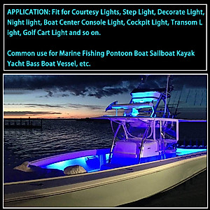 Shangyuan Marine Boat Lights, Utility Led Interior Lights for Deck Courtesy Transom Cockpit Light, 12v Waterproof Marine Lighs for Yacht Fishing Pontoon Boat Sailboat Kayak Bass Boat, Blue, 10PCS