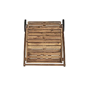 Linon Chandler Acorn Finished Acacia Wood Outdoor Bar Trolley with Three Bottle Glass Holders