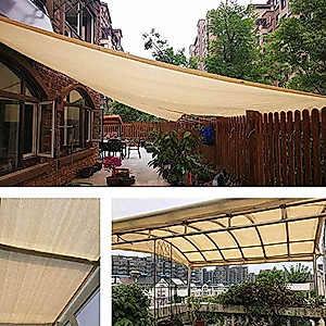 90% Sun Shade Sail with Grommets - 8x12 Ft Shade Cloth Tape Edge, Shade Fabric Sun Block for Patio, Garden, Backyard