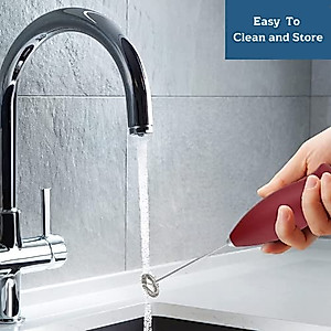 Neoikos Milk Frother Handheld Foam Maker for Cappuccino, Frappe, Matcha. Lattes, Whisk Drink Mixer for Coffee... (brown)