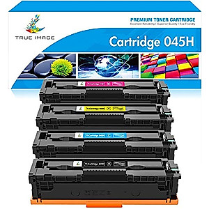 TRUE IMAGE Compatible Toner Cartridge Replacement for Canon 045 045H MF634Cdw Toner Canon Color ImageCLASS MF634Cdw MF632Cdw LBP612Cdw MF632 LBP612 Ink Printer (Black Cyan Yellow Magenta, 4-Pack)